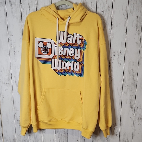 Disney | Sweaters | Disney Yellow Walt Disney World Hoodie Xl | Poshmark